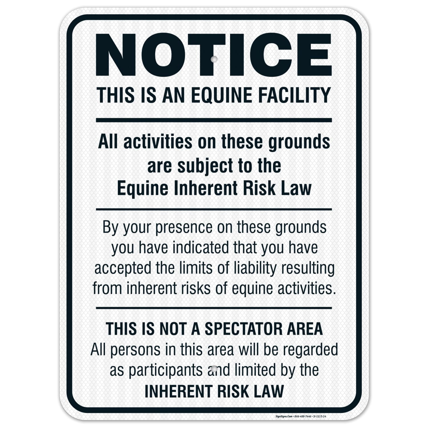 Equine Liability Sign, Statute Horse Barn Stable Farm Sign, - Walmart.com