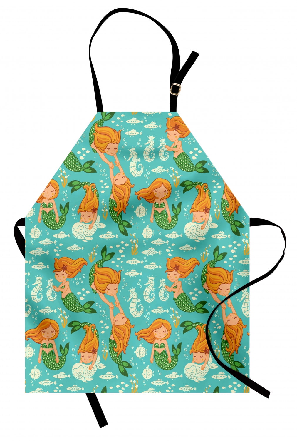 Underwater Apron Underwater World Little Mermaid Girls Friends Seahorse ...