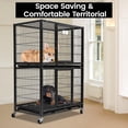 31 Inch Two Tiers Heavy Duty Dog Crate Cage Kennel with Four Lockable ...