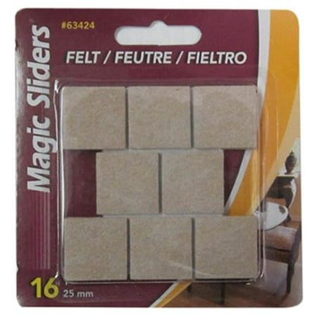 Magic Sliders 63424 1 in. Oatmeal Square Heavy Duty Self Stick Felt Pad ...