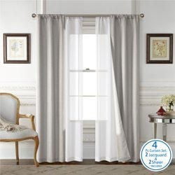 Click here for Mainstays 4 Piece Wave Jacquard Window Curtains Pa... prices