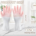 6 Pairs Cleaning Gloves, 11.8 Inch Reusable Household Dishwashing ...