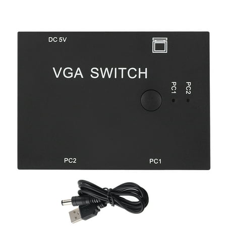 VGA Splitter, VGA Video Switch Computer Accessory VGA Switch Box 2 Port ...