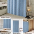 Bathroom Shower Curtain Navy Blue Stripe Leaves Waterproof Shower ...
