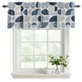 Abstract Semicircles 2 Panels Kitchen Valance, Boho Art Modern Denim ...