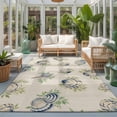Blue Seashells 3x5ft Non Slip Area Rug Coastal Vintage Leaf Rustic ...