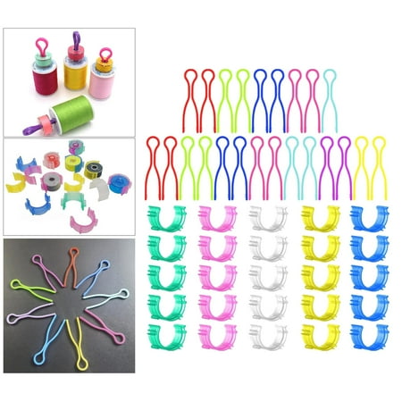 50PCS Assorted Color Bobbin Clips Holder Clamps Bobbin Spool Storage ...