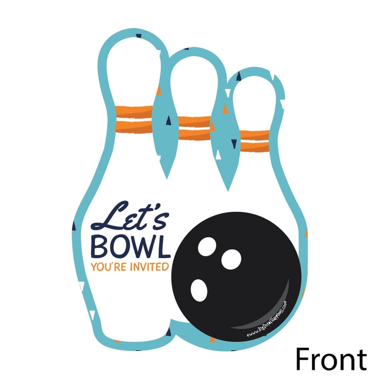 10 Pin Bowling Clipart Invitations