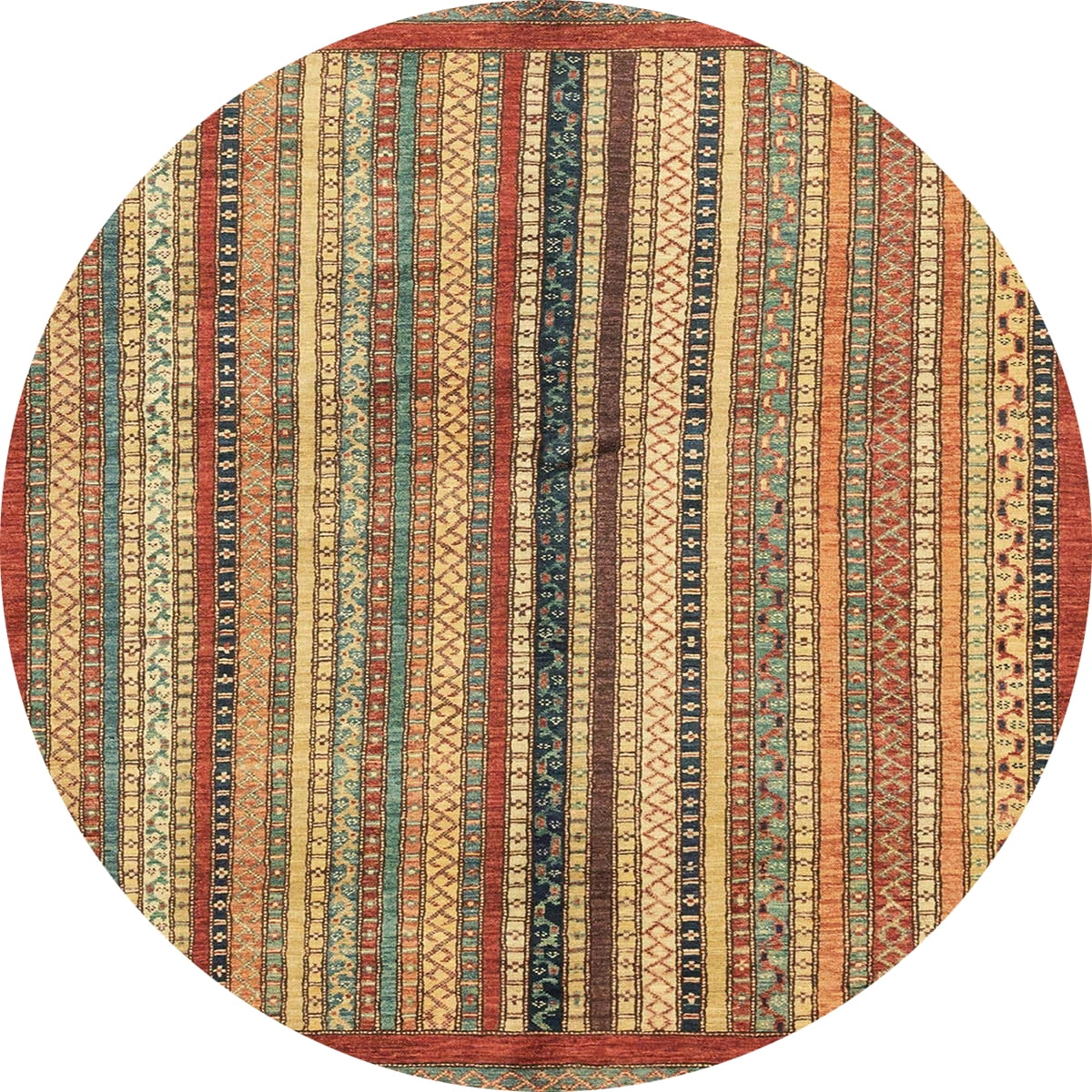 Ahgly Company Indoor Round Abstract Metallic Gold Abstract Area Rugs, 5 ...