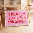 Affixzi Quote Print, Pink & Red Inspirational Wall Art, Fun and Games ...