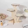 Efavormart 5-Tier Natural Laser Cut Wooden Tree Tower Cake Stand, Rustic Cupcake Dessert Display ...