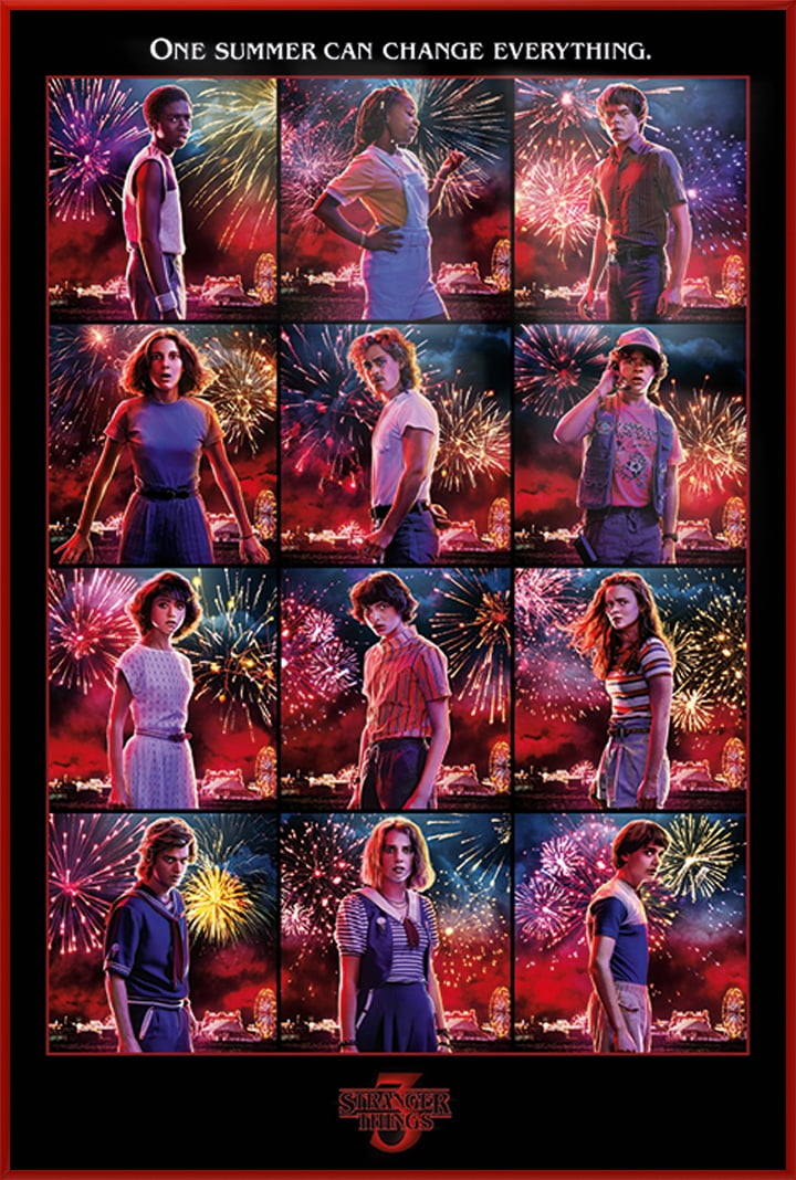 Stranger Things 3 - Framed TV Show Poster (12 Characters Grid - Montage ...