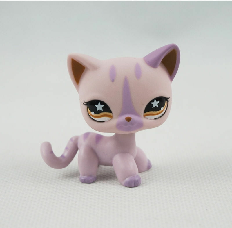 Littlest Pet Shop 933 Orange Star Eyes Pink Purple Cat LPS Kitty Loose ...