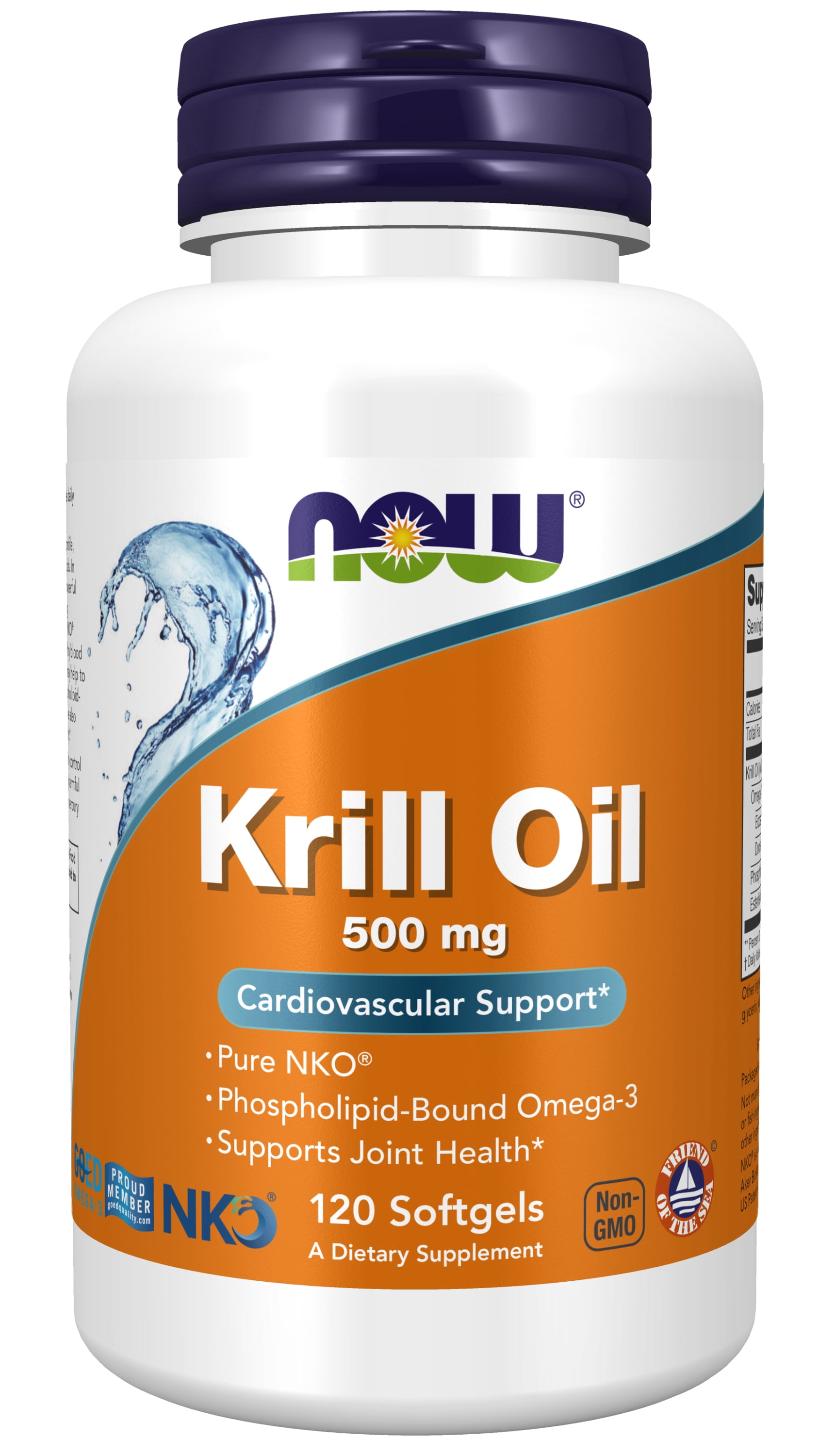 NOW Supplements, Krill Oil 500 mg, Phospholipid-Bound Omega-3 ...