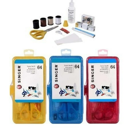 Singer Survival Sew Kit - 64 Pcs Includes Storage Case (Assorted Colors ...