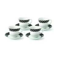 Tea Cup and Saucer Set of 6 (12 pieces), Floral Tea Cups, 8 Oz.Bone China Porcelain - Walmart.com