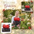 Garden Bird Statue Welcome Sign Resin Yard Decoration Light Up Red Bird ...