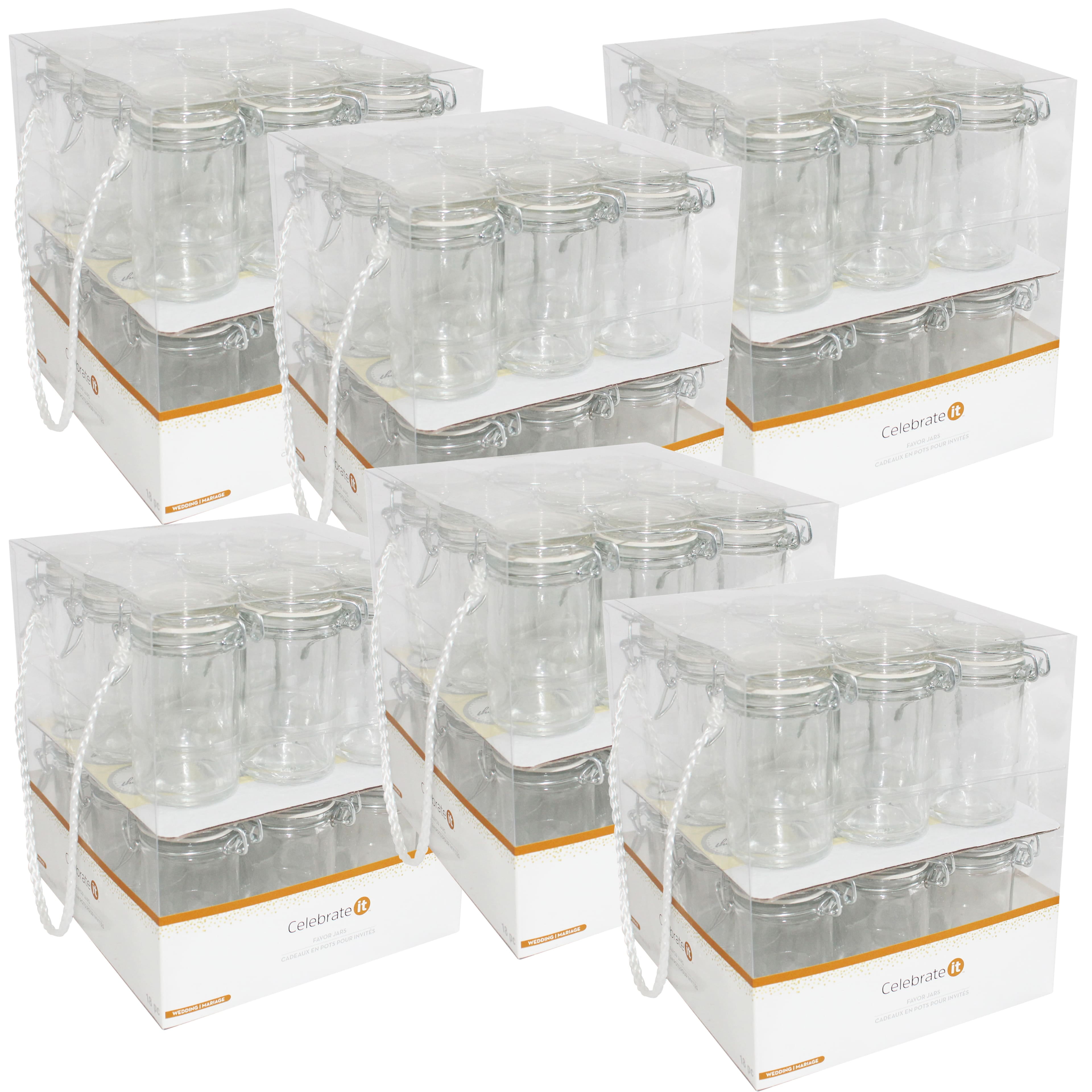 MICHAELS Bulk 6 Packs: 18 ct. (108 total) Glass Snap-Top Favor Jars by ...