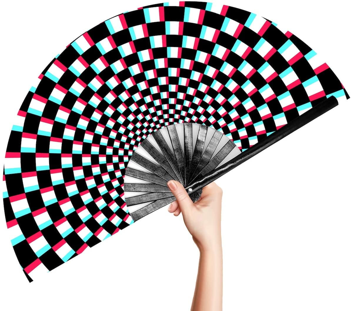 Abanico plegable grande Rave Clack para hombre y mujer, abanico de mano ...