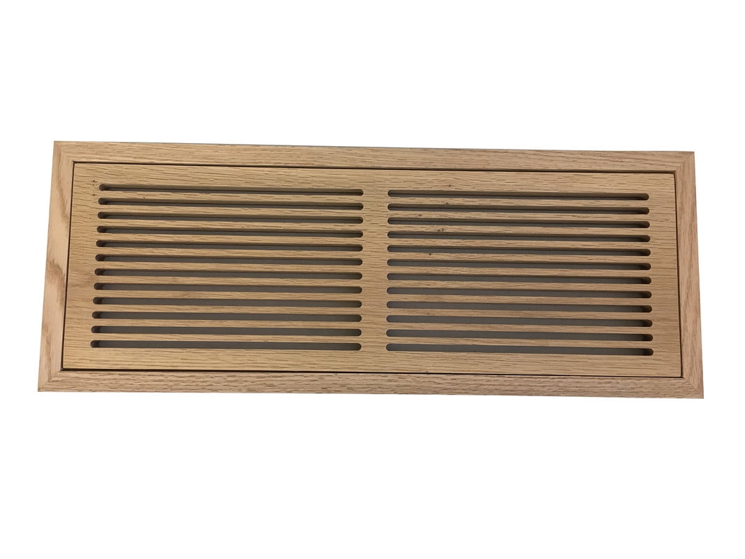 6 Inch x 18 Inch Red Oak Hardwood Vent Floor Register Flush Mount ...