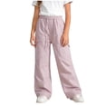 Favoffer Boys Girls Elastic Waist Wide Leg Cargo Pants Multi Pocket ...