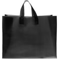Prime Line Frosted Black Shopping Bags, Plastic, XL 16x6x12 - Bulk 100 ...