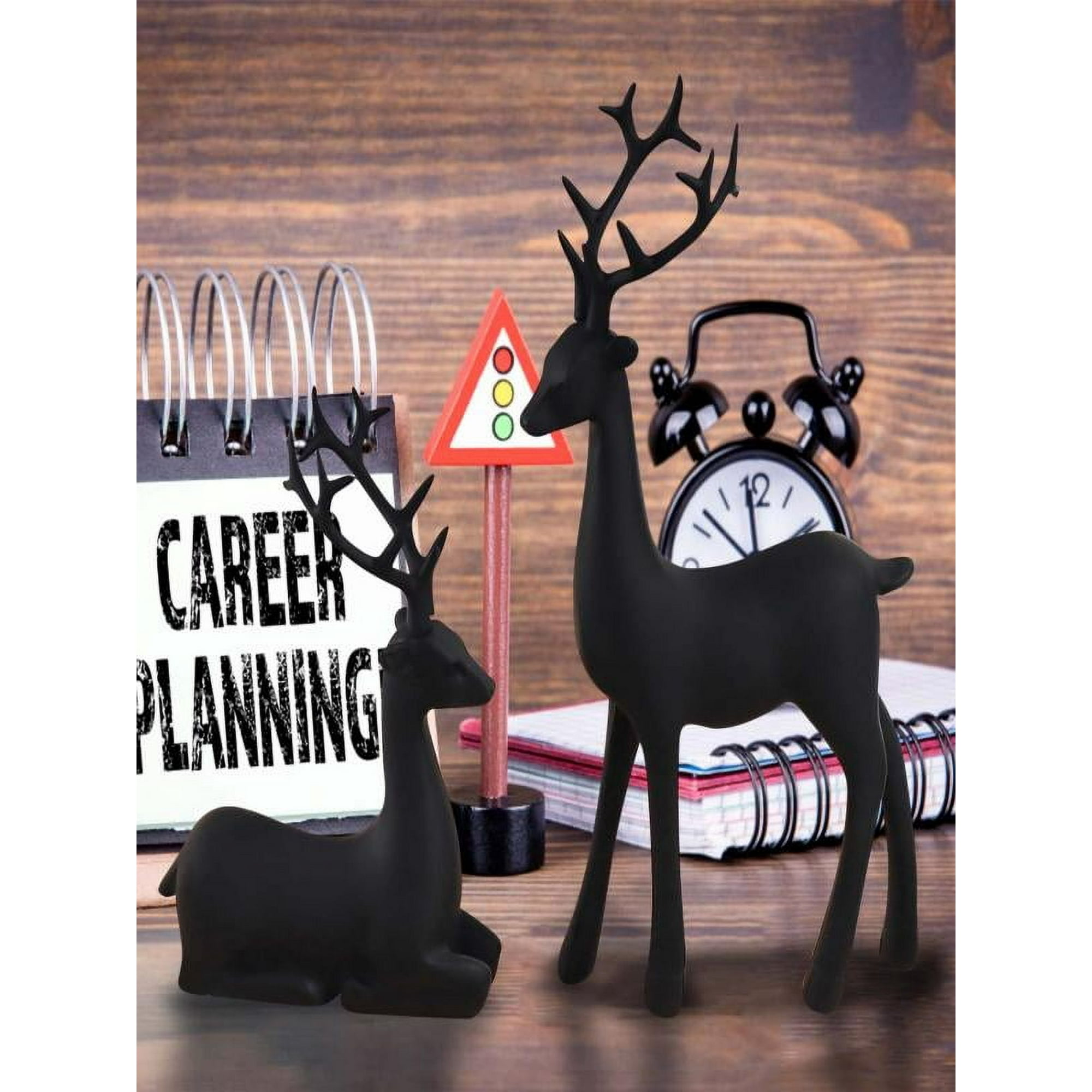Click here for Diceymbol 2pcs Christmas Black Reindeer Resin Scul... prices