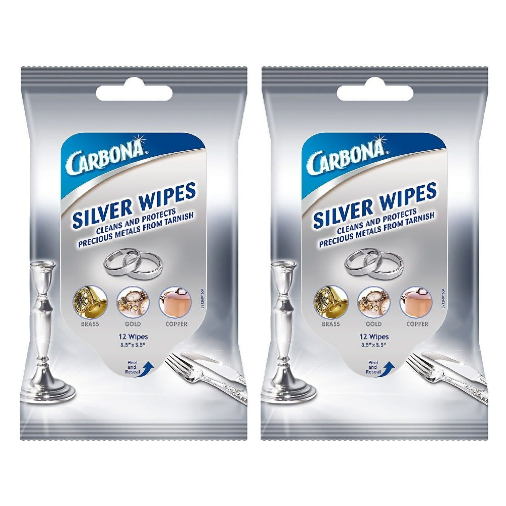 Carbona Silver Wipes Clean Polish 12 Count, 2 Pack - Walmart.com