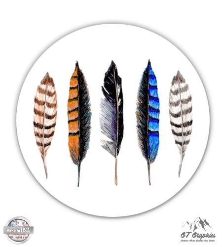 Feathers - 12" Vinyl Sticker Waterproof Decal - Walmart.com
