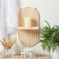 2Pcs Vintage Wall Mounted Shelves Oval Shape Floating Shelf for Plant ...