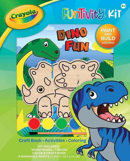 Funtivity Kit: Crayola Funtivity Kit: Dino Fun : Dinosaur 3-D wooden ...