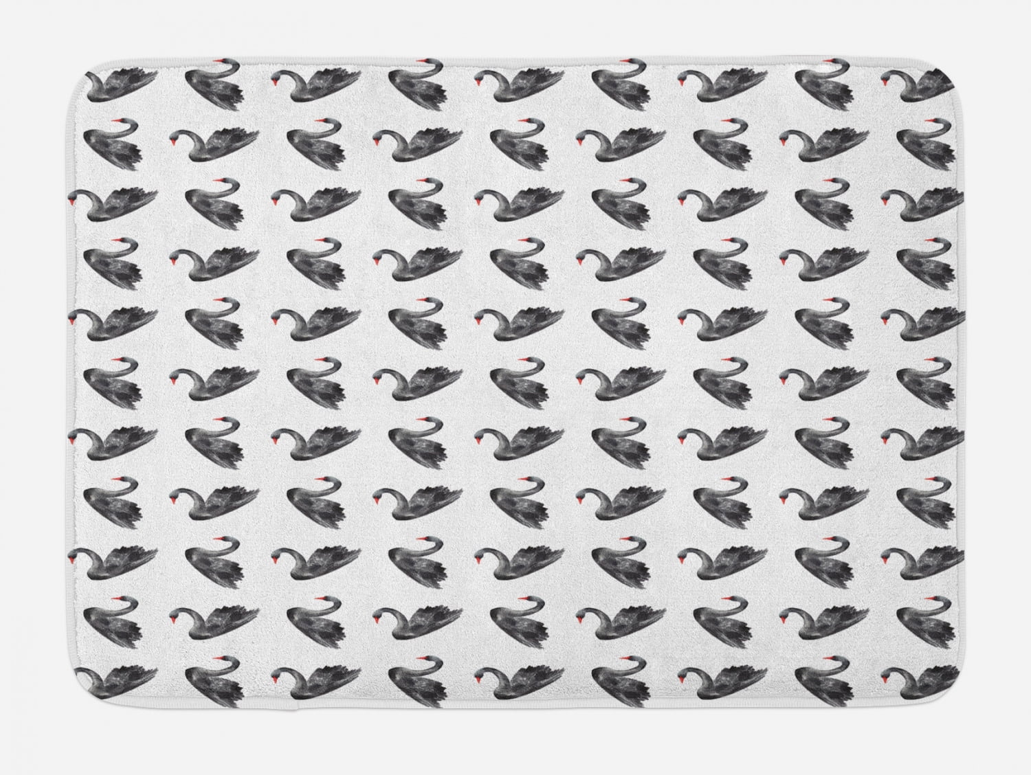 Swan Bath Mat, Black Swan Aquarelle Illustration Symbols of Peaceful ...