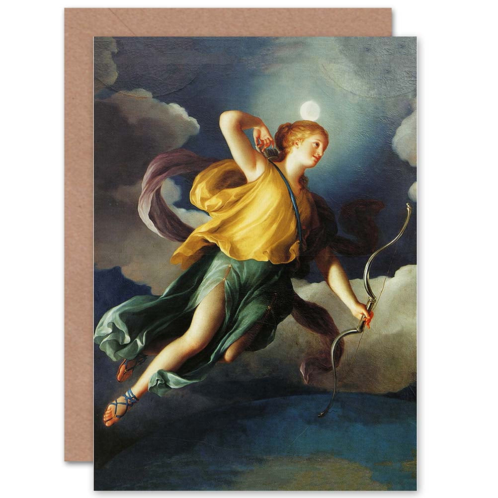 Painting Allegory Greek Mengs Diana Night Personified Greetings Card ...