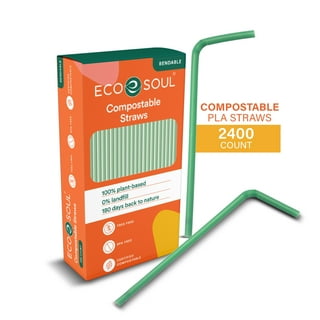 ECO SOUL 100% Compostable Straws [100 Count] [8.25"] Eco-Friendly ...