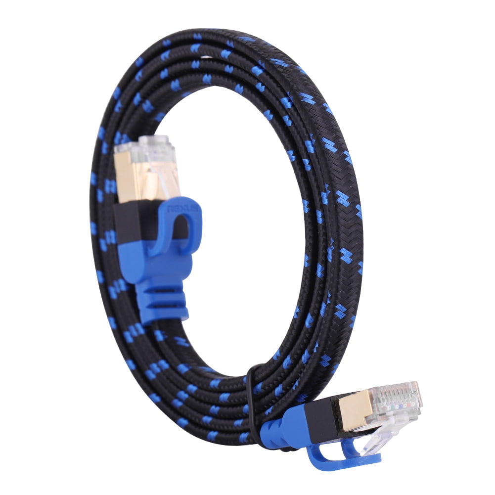 Cable Ethernet Cat7 Cable plano de red LAN Cable de conexión RJ45 (1 m ...