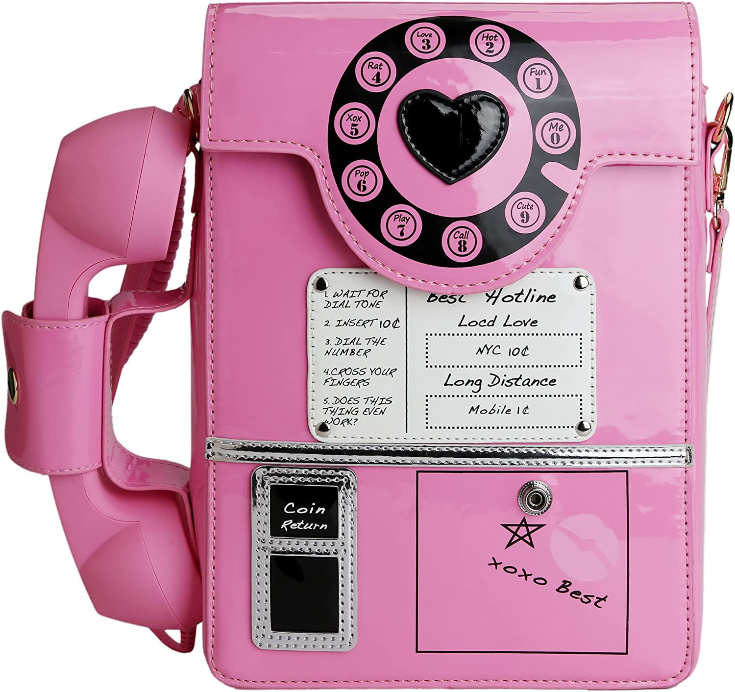 YOUI-GIFTS Retro dial telephone Crossbody Shoulder Bag,Pu Movable ...