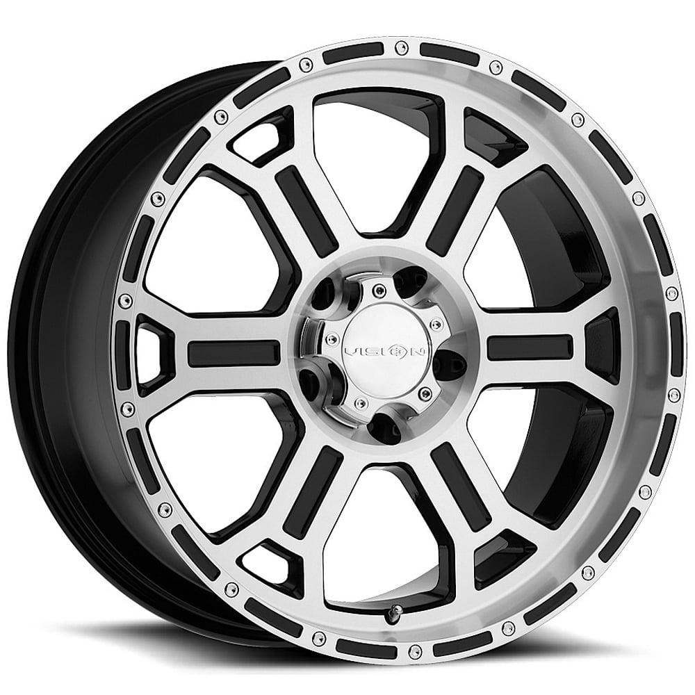 17" Inch Vision 372 Raptor 17x9 5x139.7 (5x5.5") +18mm Black/Machined ...
