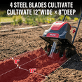 MZK 12" Electric Tiller, 8" Tilling Depth, Adjustable Wheels for Garden ...