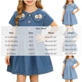 Fancifize Denim Shirts Dress for Girls Lapel Button Short Sleeve A Line ...
