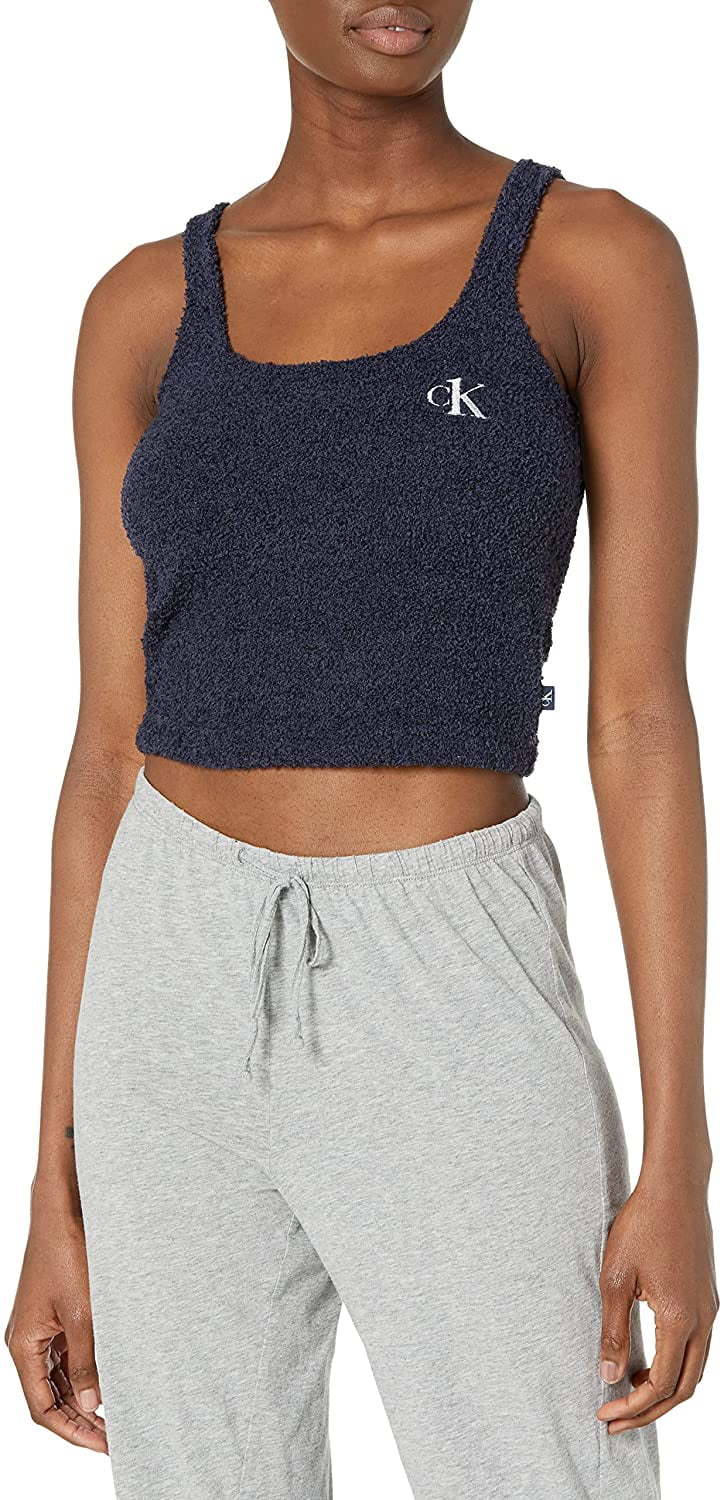 Calvin Klein Womens Ck One Plush Lounge Tank Top Large Blue Shadow ...