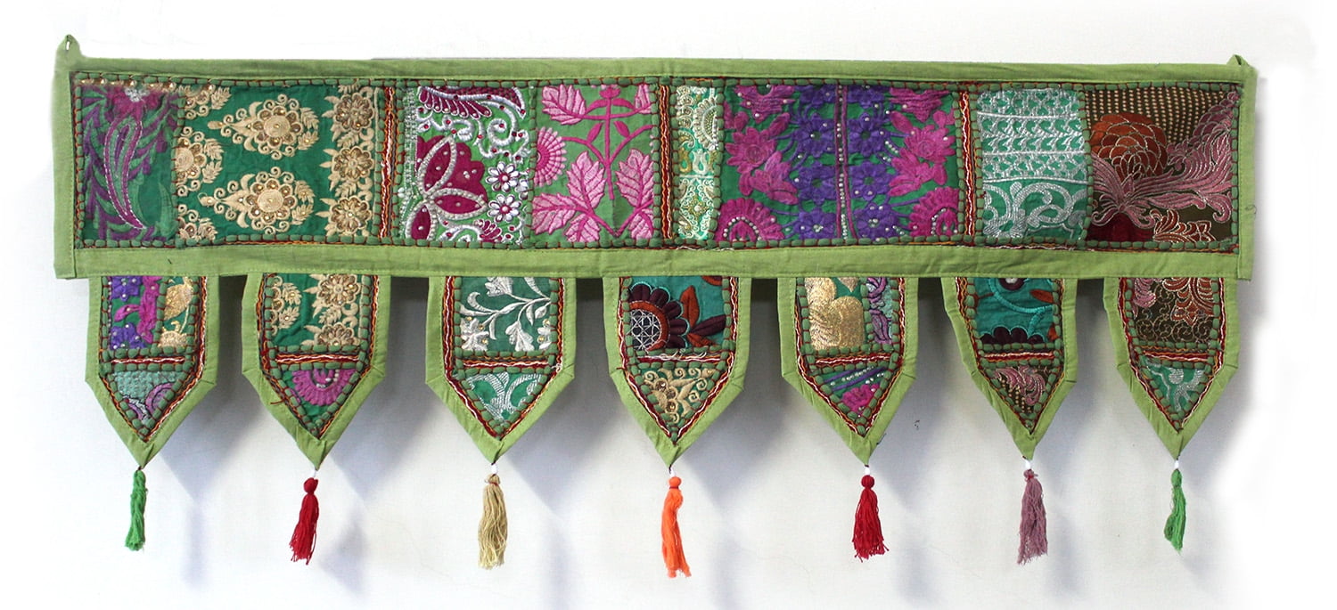 Indian Handmade Traditional Embroidered Toran Cotton Thoranam Door ...
