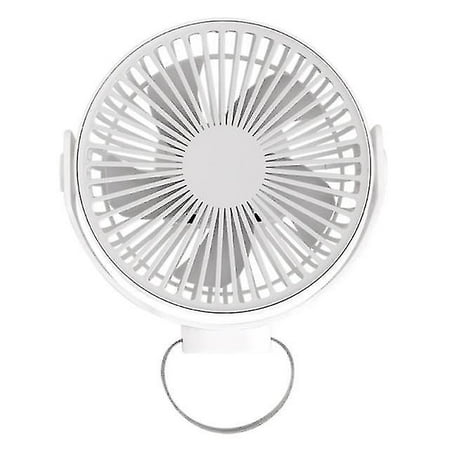 360 Rotation 7 Inch USB Rechargeable 4000mAh Desk Hanging Fan 4 Speed ...