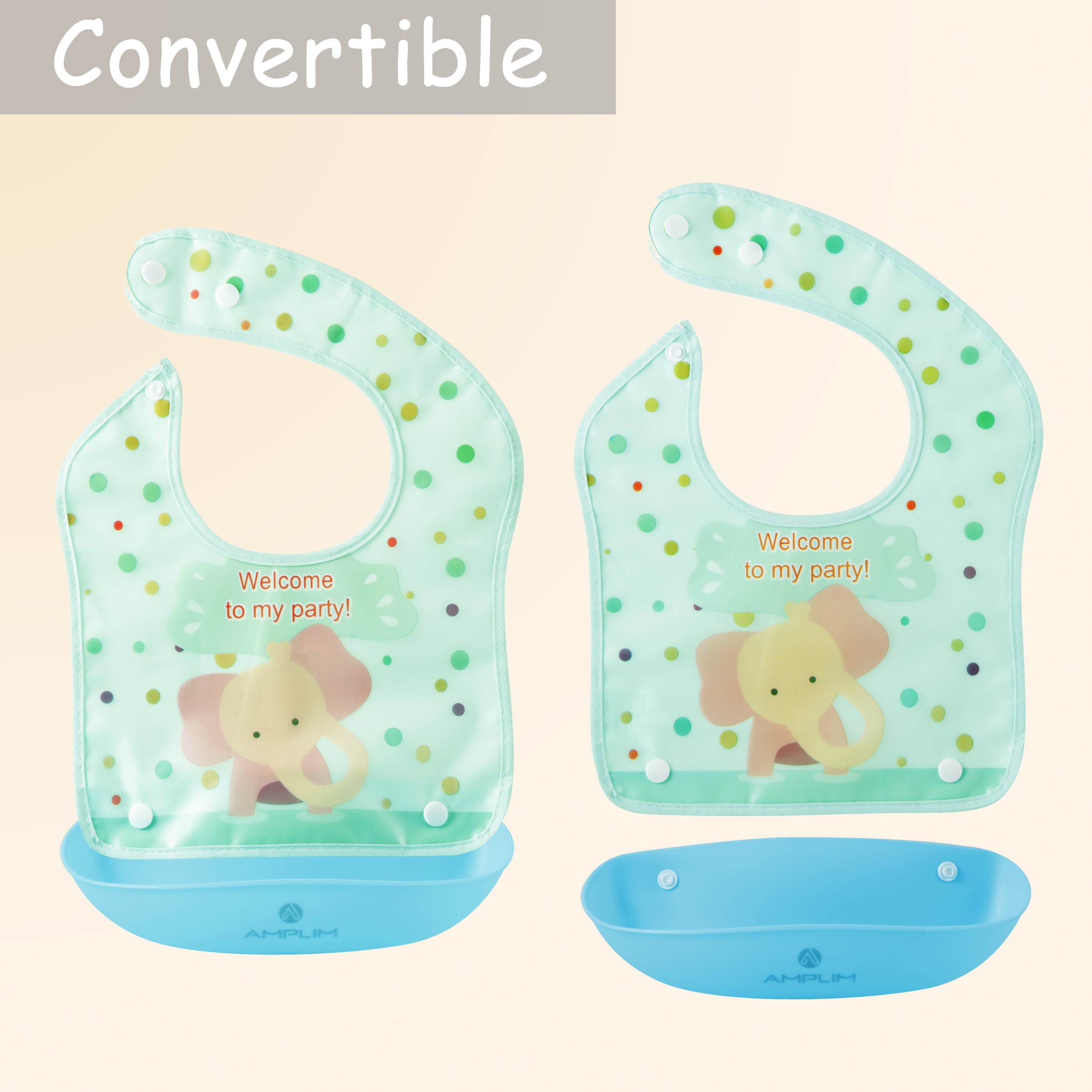 Buy Amplim Convertible Baby Bibs | Toddler Bibs for Drooling, Feeding ...