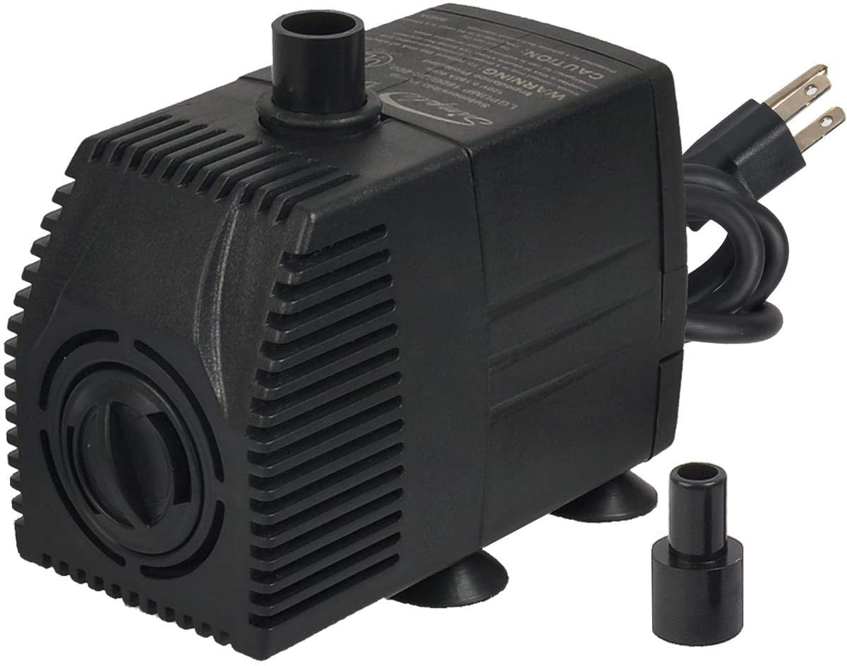 Simple Deluxe 200 GPH Submersible Pump with Adjustable Intake & 6 ...
