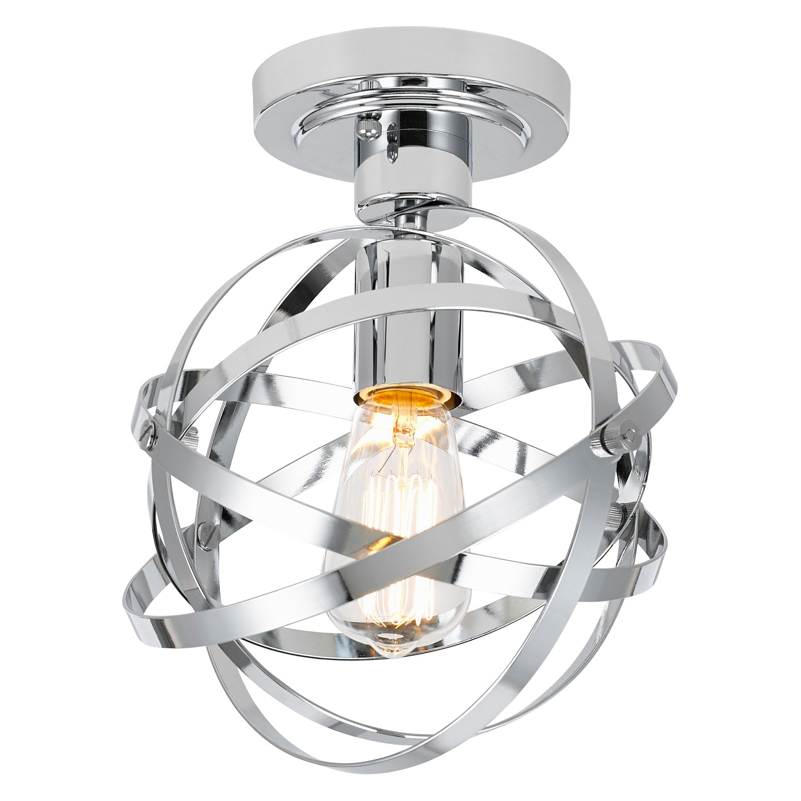 Catalina Lighting 20666-001 Modern Industrial Orbit Chrome Metal 1 Orb ...