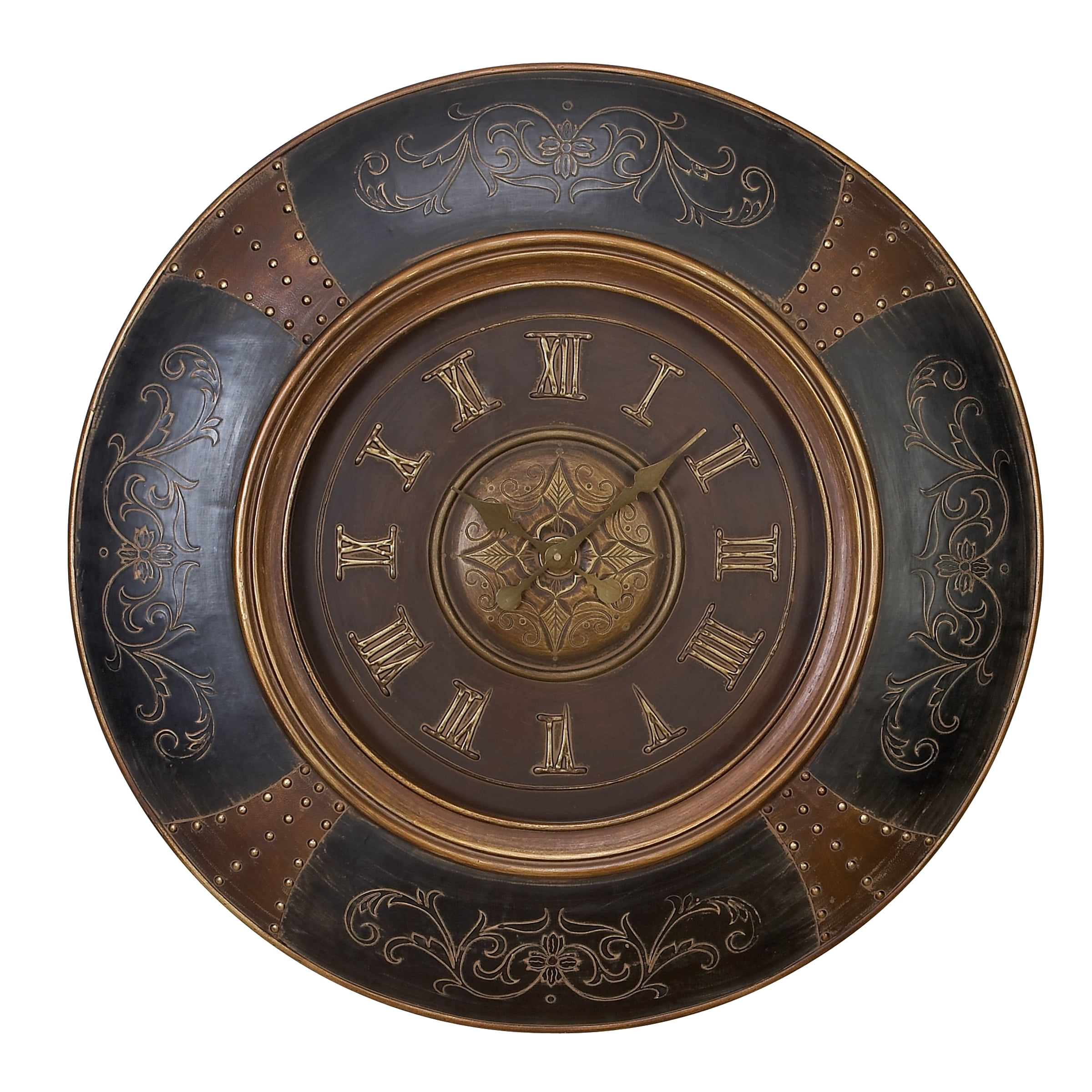 Wood Leather Wall Clock With Royal Look - Walmart.com