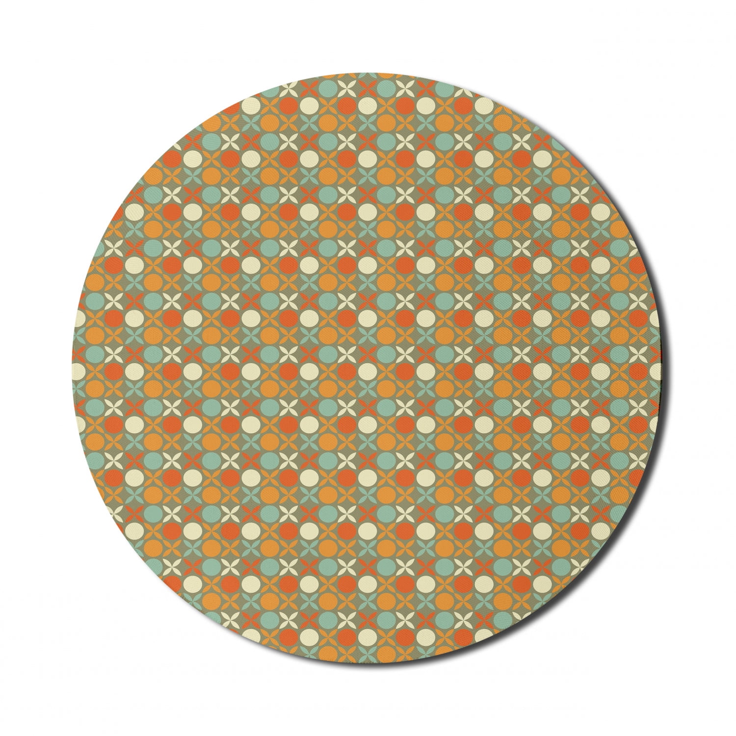Vintage Mouse Pad for Computers, Geometric Shapes Retro Style Flowers ...