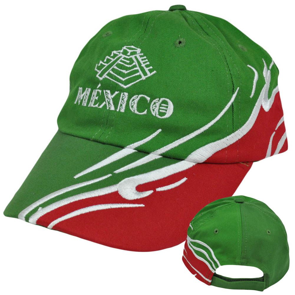 Mexico Gorra Garment Wash Slouched Fit Adjustable Hat Cap Flag Country ...