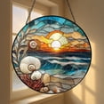 Beach Sunset Stained Glass Suncatcher – Ocean Wave Window Decor ...