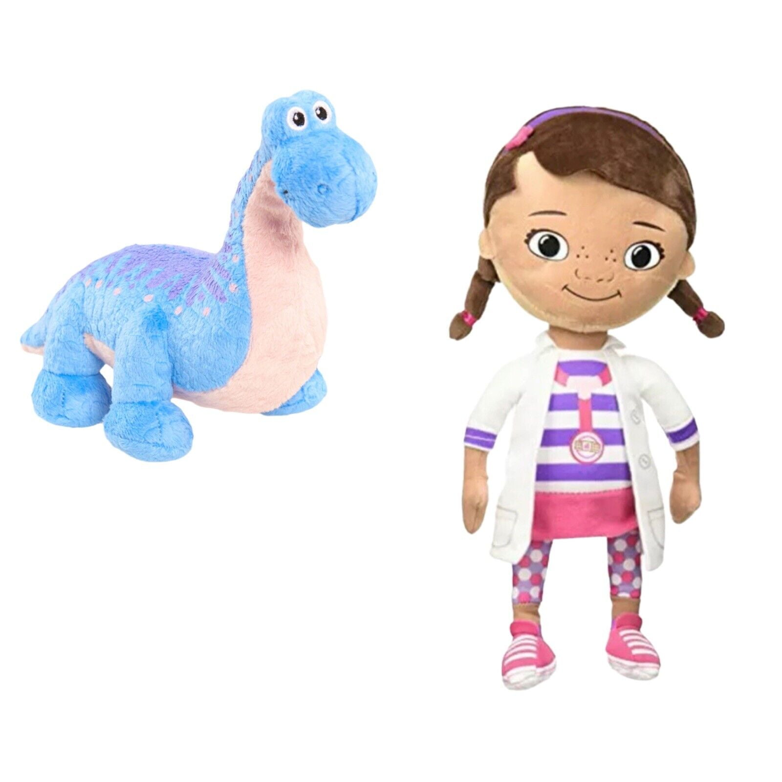 Doc Doctor Girl & Bronty Dinosaur 8” Set Beanbag Plush NEW Stuffed ...
